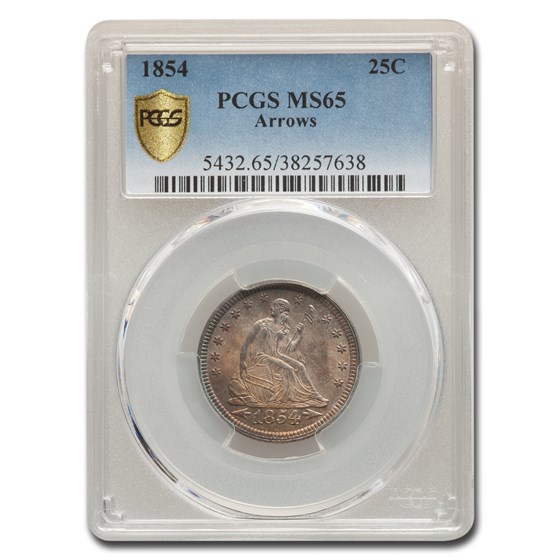 Buy 1854 Liberty Seated Quarter MS-65 PCGS (Arrows) | APMEX