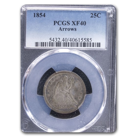Buy 1854 Liberty Seated Quarter XF-40 PCGS (Arrows) | APMEX