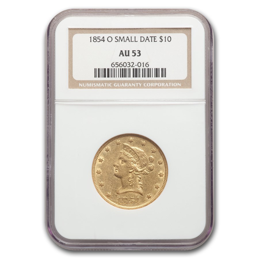 Buy 1854-O $10 Liberty Gold Eagle AU-53 NGC (Small Date) | APMEX