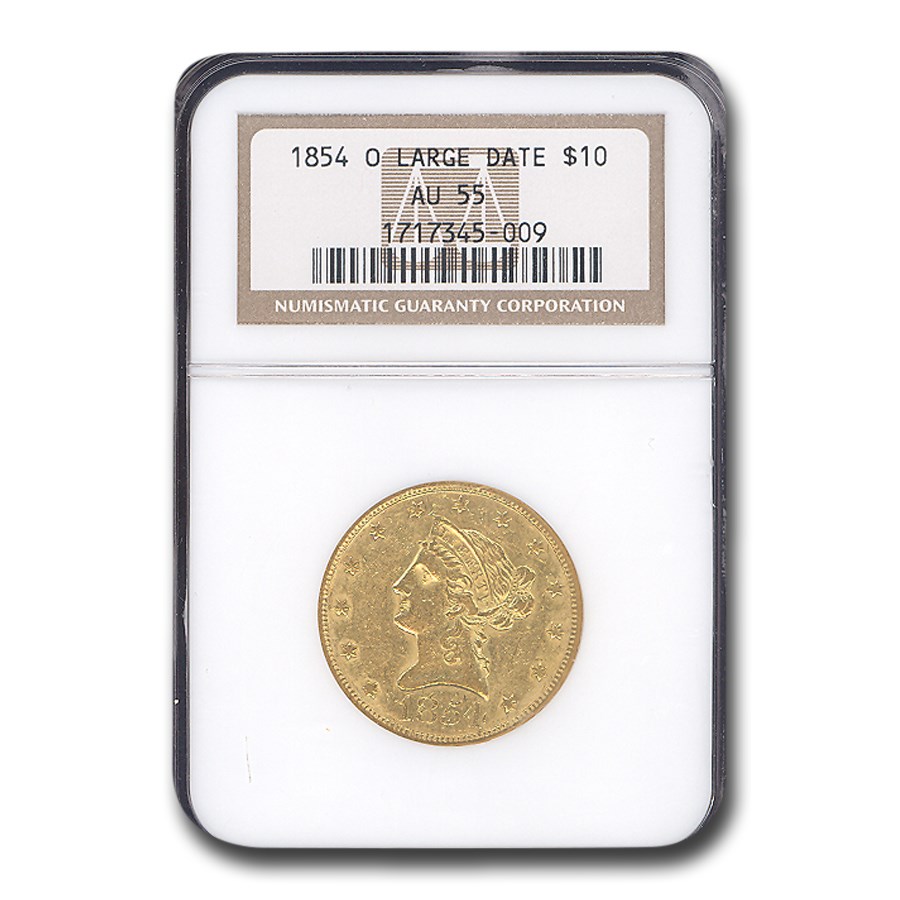 Buy 1854-O $10 Liberty Gold Eagle AU-55 NGC (Large Date) | APMEX