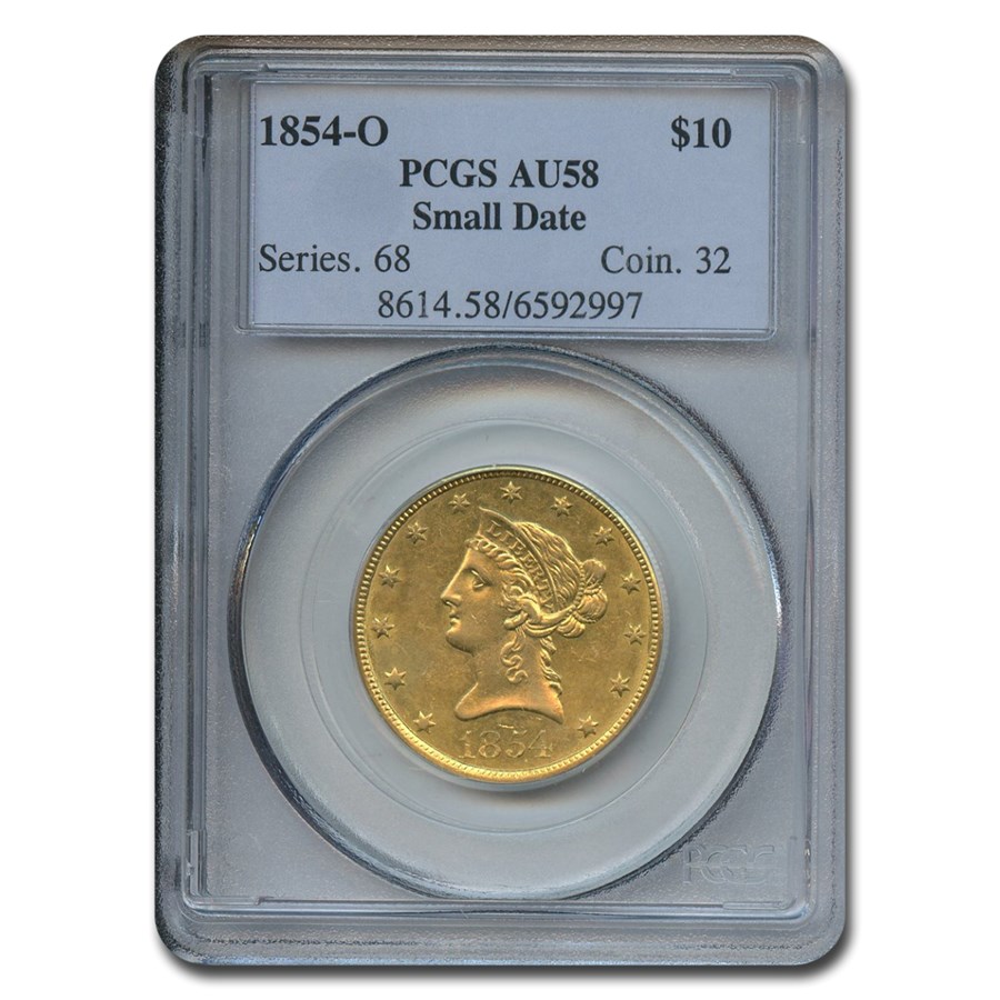 Buy 1854-O $10 Liberty Gold Eagle AU-58 PCGS (Small Date) | APMEX