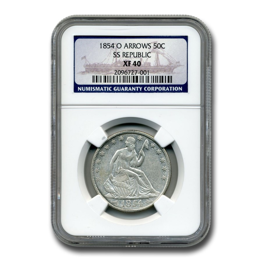 Buy 1854-O Liberty Seated Half Dollar XF-40 NGC (Arrows, SS Republic) | APMEX