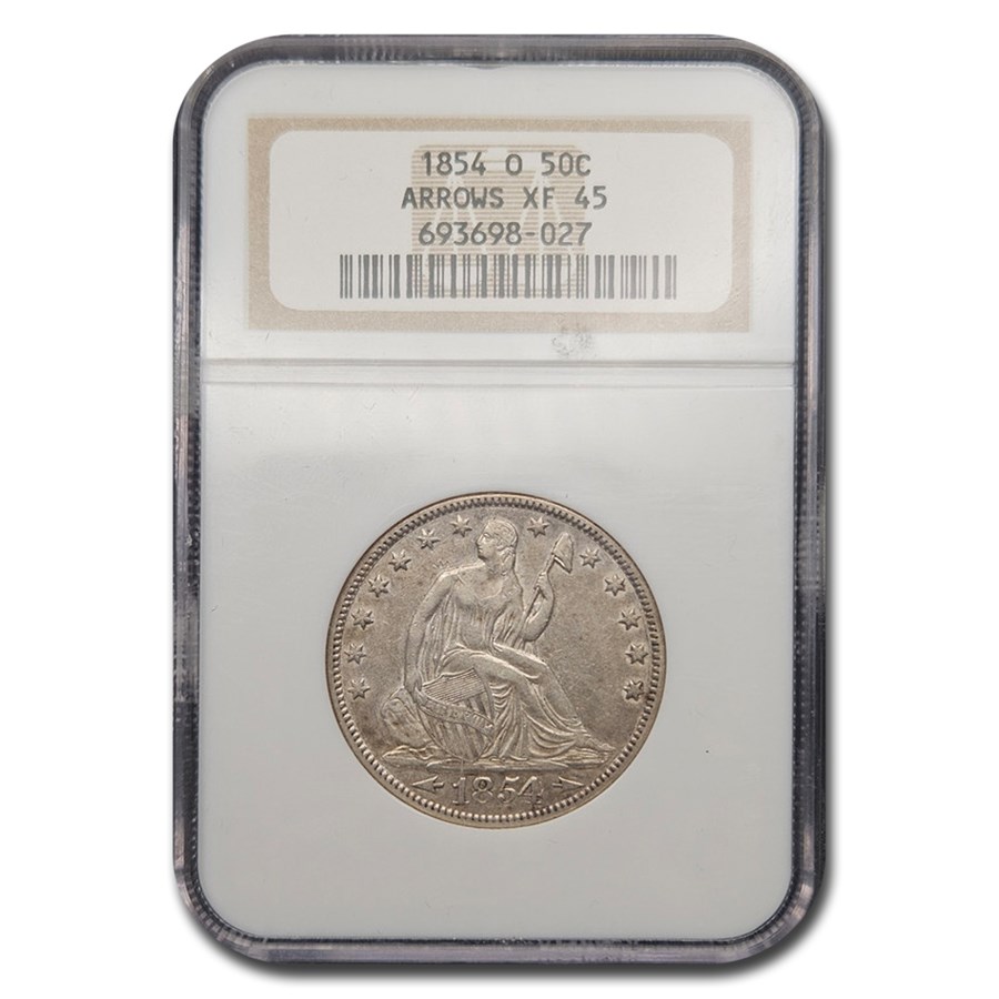 Buy 1854-O Liberty Seated Half Dollar XF-45 NGC (Arrows) | APMEX