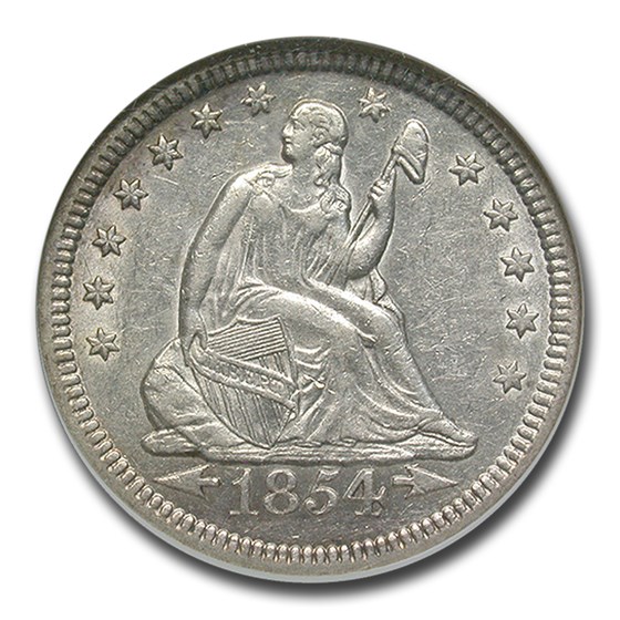 Buy 1854-O Liberty Seated Quarter AU-58 NGC (Arrows) | APMEX
