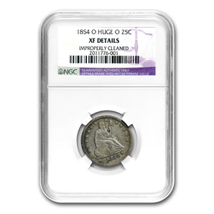 Buy 1854-O Liberty Seated Quarter Huge O NGC (Cleaned) | APMEX