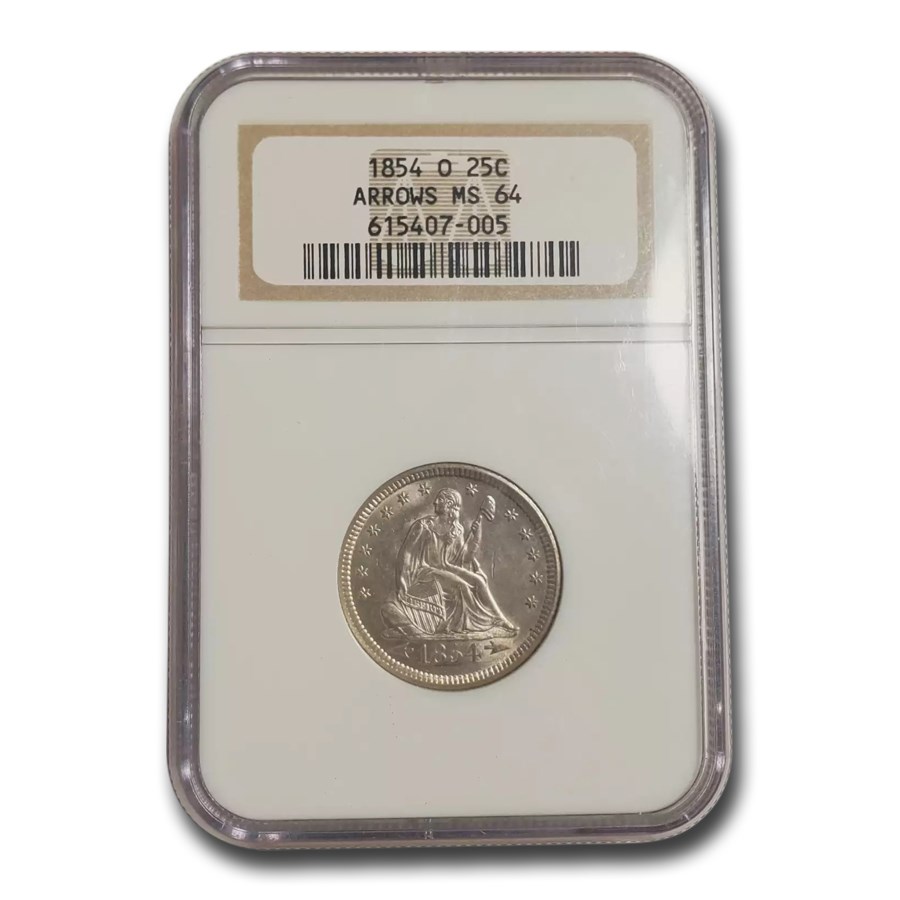 Buy 1854-O Liberty Seated Quarter MS-64 NGC | APMEX