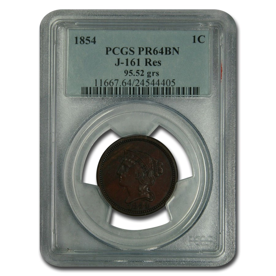Buy 1854 One Cent Pattern Restrike PR-64 PCGS (BN, J 161, 95.2 grs) | APMEX
