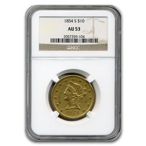Buy 1854-S $10 Liberty Gold Eagle AU-53 NGC | APMEX