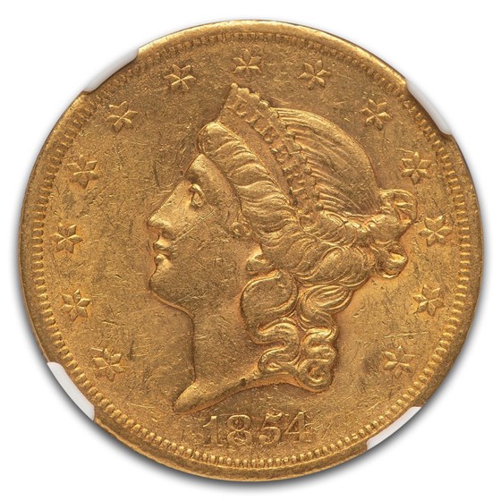 Buy 1854-S $20 Liberty Gold Double Eagle AU-55 NGC | APMEX