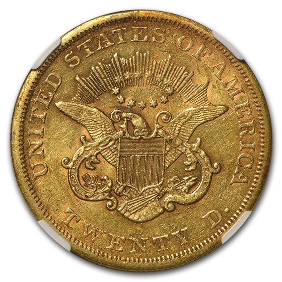 Buy 1854-S $20 Liberty Gold Double Eagle AU Details NGC | APMEX