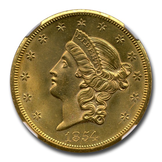 Buy 1854-S $20 Liberty Gold Double Eagle MS-61 NGC | APMEX