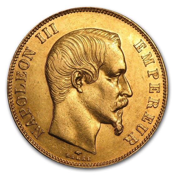 Buy 1855-1859 France Gold 50 Francs Napoleon III AU | APMEX