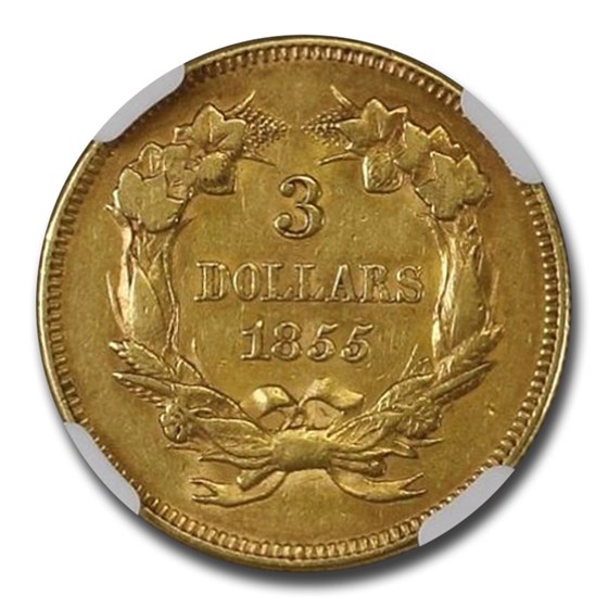 Buy 1855 $3 Gold Princess AU-50 NGC | APMEX