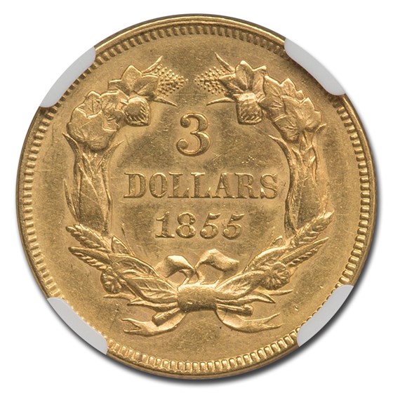 Buy 1855 $3 Gold Princess AU-55 NGC | APMEX