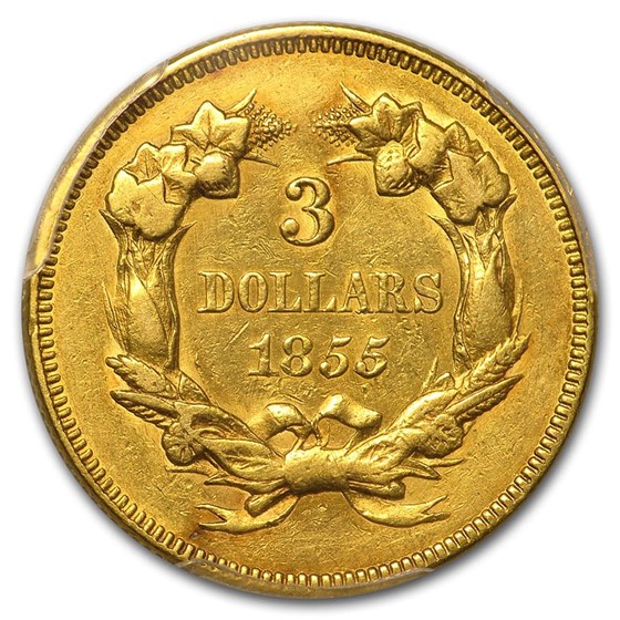 Buy 1855 $3 Gold Princess AU Details PCGS | APMEX