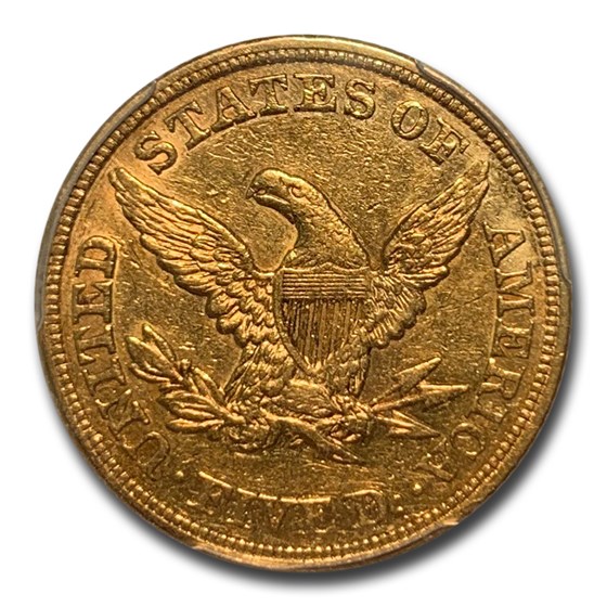 Buy 1855 $5 Liberty Gold Half Eagle AU-53 PCGS | APMEX