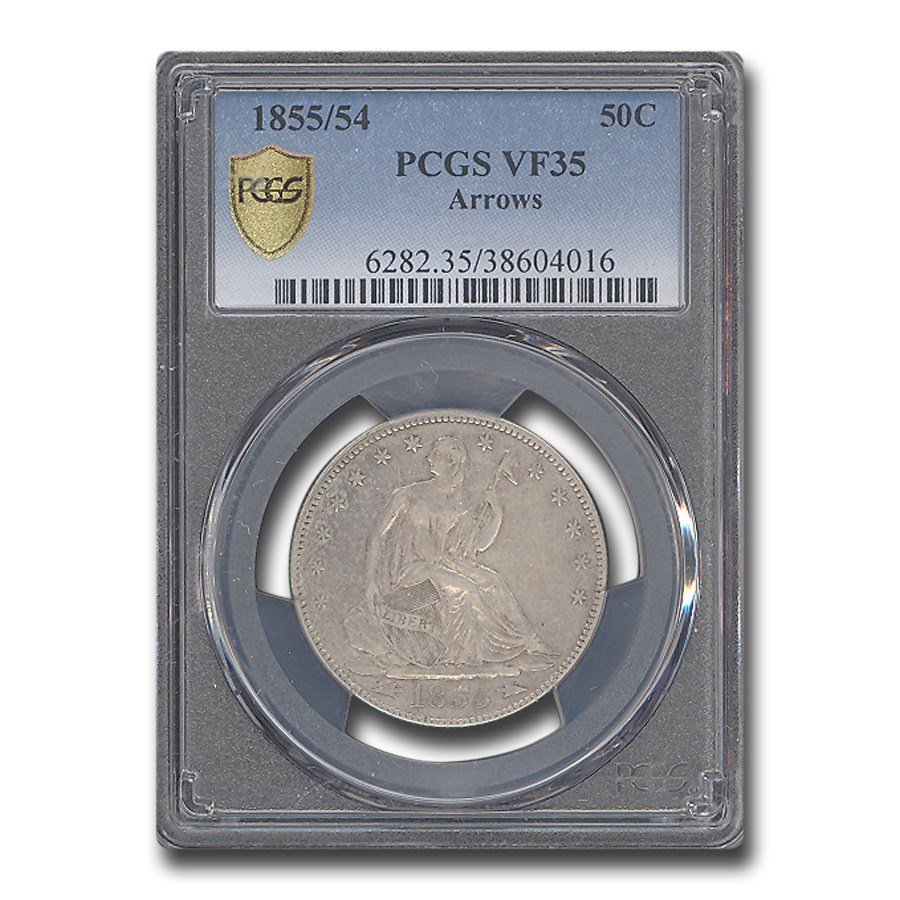 Buy 1855/54 Liberty Seated Half Dollar VF-35 PCGS (Arrows) | APMEX