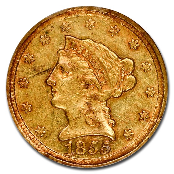 Buy 1855-D $2.50 Liberty Gold Quarter Eagle AU-55 NGC | APMEX