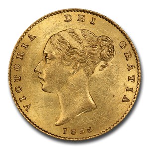 Buy 1855 Great Britain Gold Half Sovereign Victoria MS-62 PCGS | APMEX