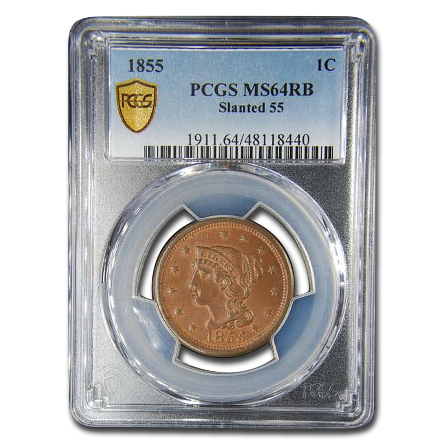 Buy 1855 Large Cent MS-64 RedBrown | APMEX