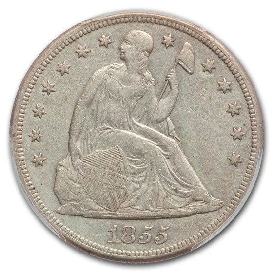 Buy 1855 Liberty Seated Dollar XF-45 PCGS | APMEX
