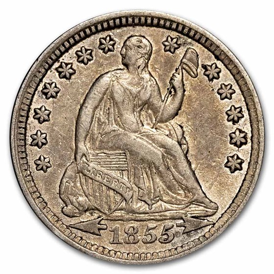 Buy 1855 Liberty Seated Half Dime AU | APMEX