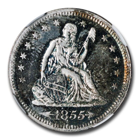 Buy 1855 Liberty Seated Quarter PF-65 NGC CAC (Arrows) | APMEX