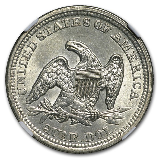 Buy 1855 Liberty Seated Quarter w/Arrows MS-63 NGC | APMEX