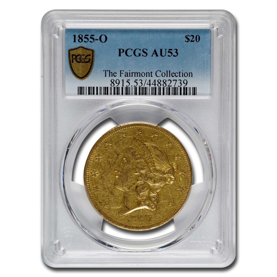 Buy 1855-O $20 Liberty Gold Double Eagle AU-53 PCGS | APMEX