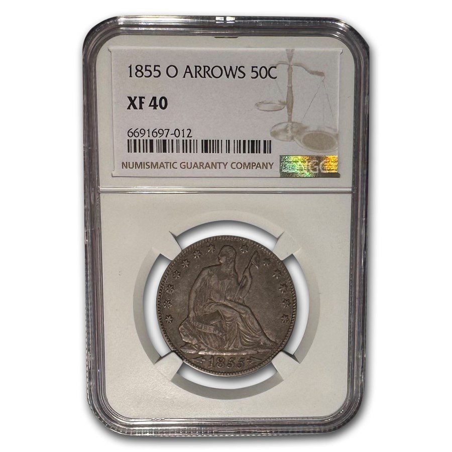 Buy 1855-O Liberty Seated Half Dollar XF-40 Arrows | APMEX