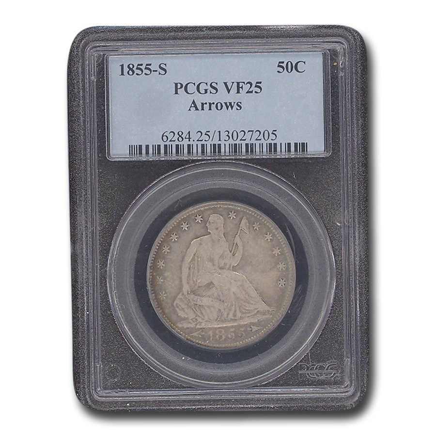 Buy 1855-S Liberty Seated Half Dollar VF-25 PCGS (Arrows) | APMEX
