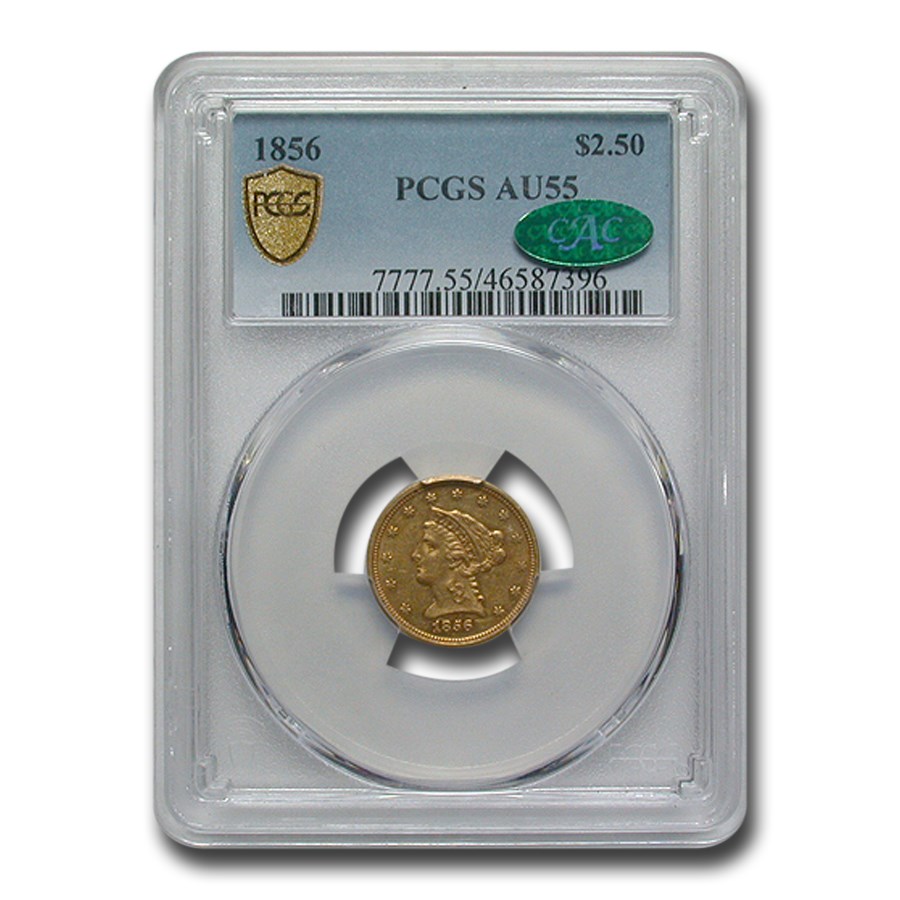 Buy 1856 $2.50 Liberty Gold Quarter Eagle AU-55 PCGS CAC | APMEX