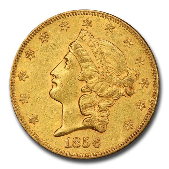 Buy 1856 $20 Liberty Gold Double Eagle AU-55 PCGS CAC | APMEX