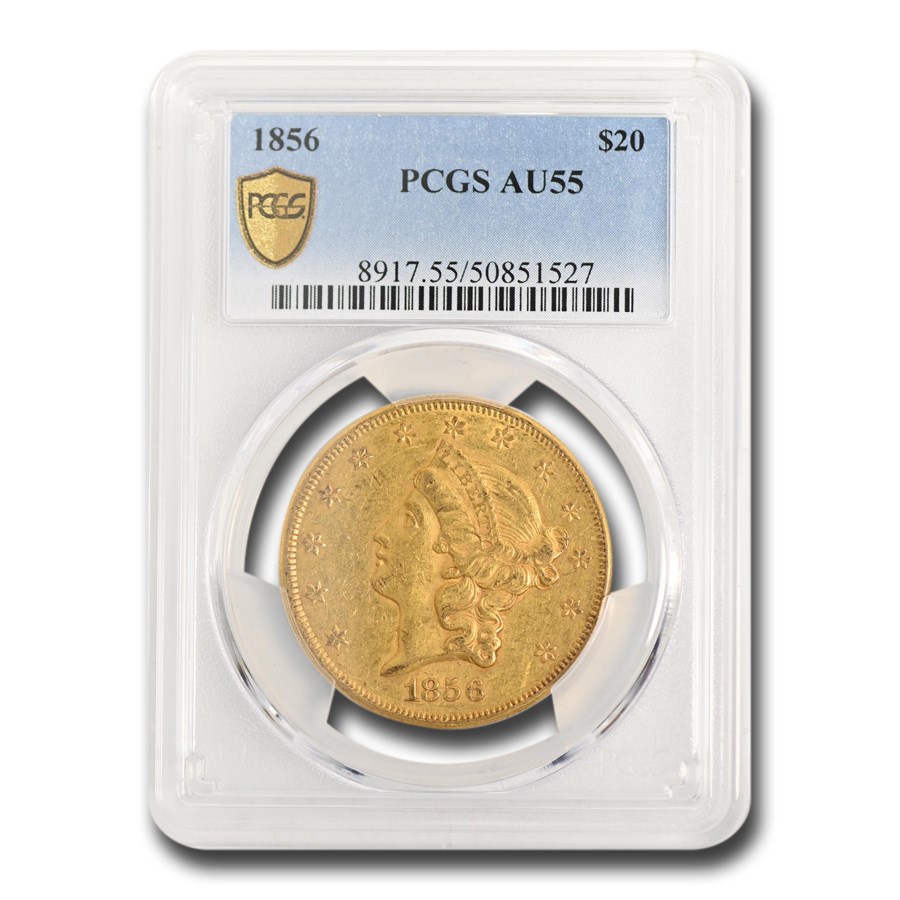 Buy 1856 $20 Liberty Gold Double Eagle AU-55 PCGS | APMEX