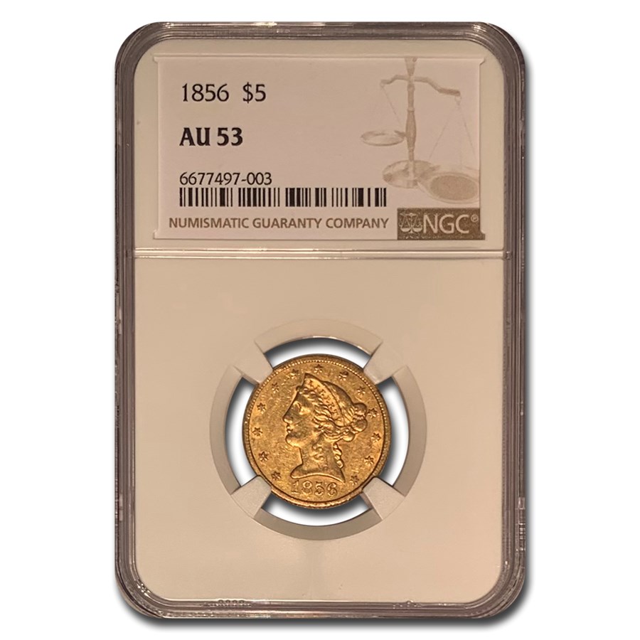 Buy 1856 $5 Liberty Gold Half Eagle AU-53 NGC | APMEX