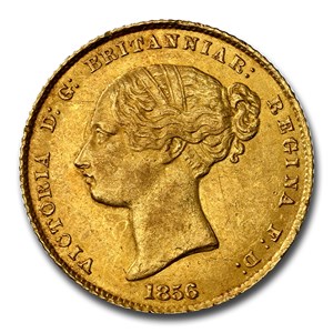 1856 Australia Gold 1/2 Sovereign Victoria AU-58 NGC