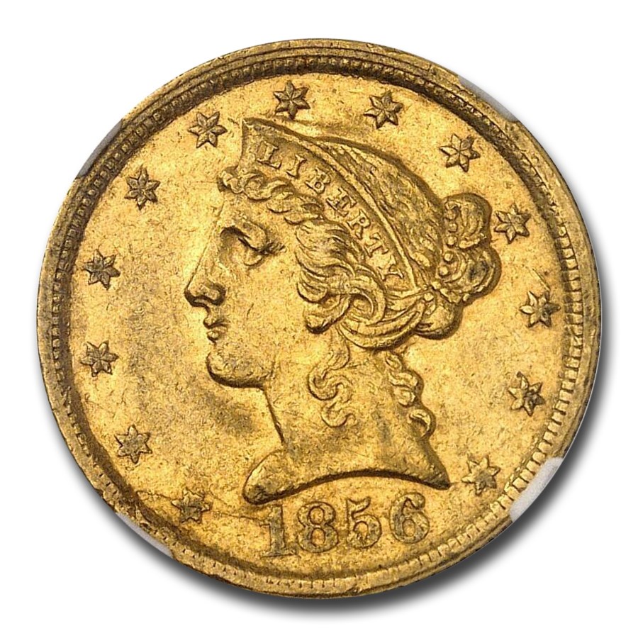 Buy 1856-C $5 Liberty Gold Half Eagle AU-55 NGC | APMEX