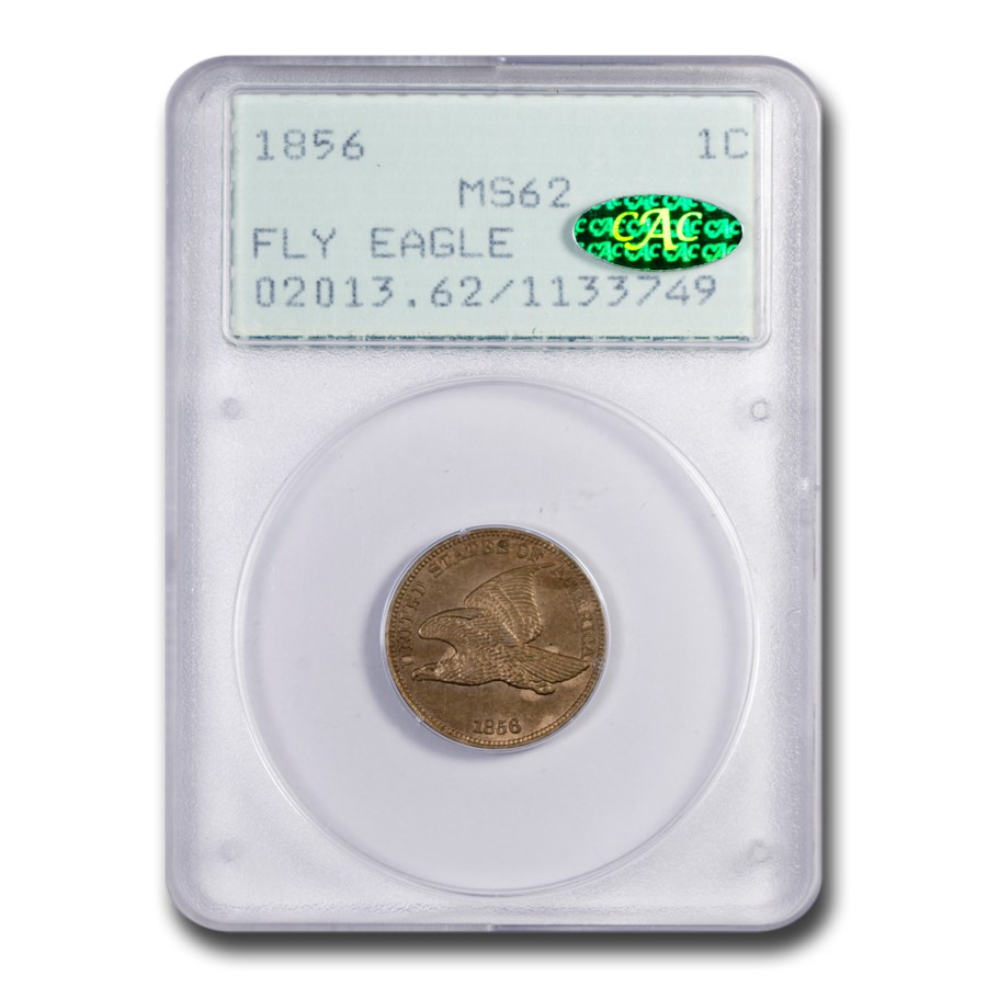 1856 Flying Eagle Cent MS-62 PCGS CAC (Rattler)