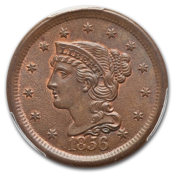 Buy 1856 Large Cent MS-65 PCGS CAC (Brown, Slanted 5) | APMEX