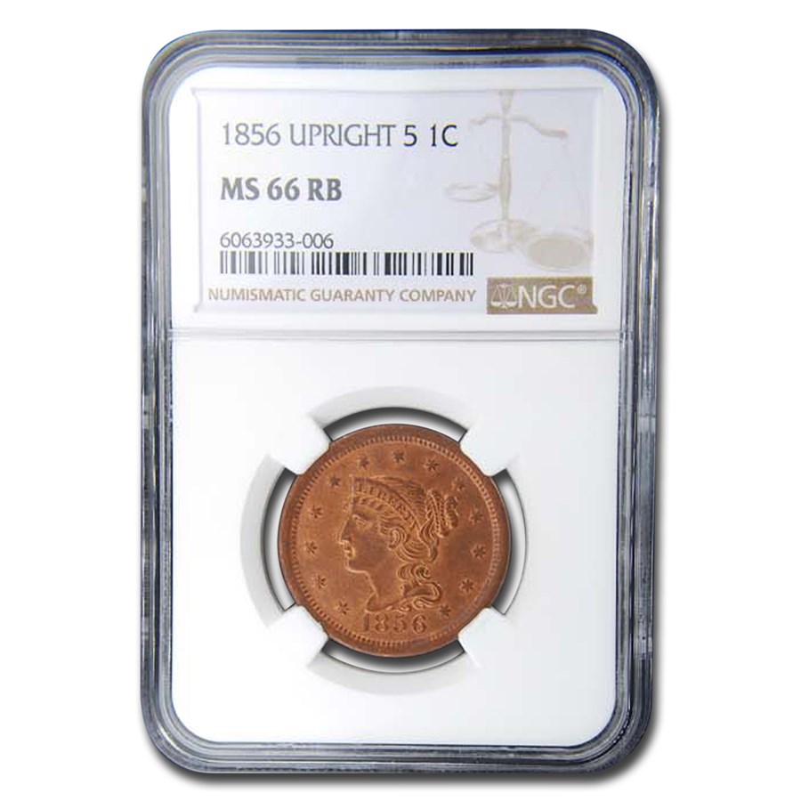 Buy 1856 Large Cent MS-66 NGC (Upright 5, Red/Brown) | APMEX