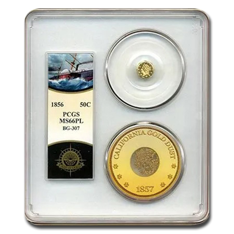 Buy 1856 Liberty Round 50 Cent Gold MS-66 PCGS (PL, BG-307, Cen Am ...