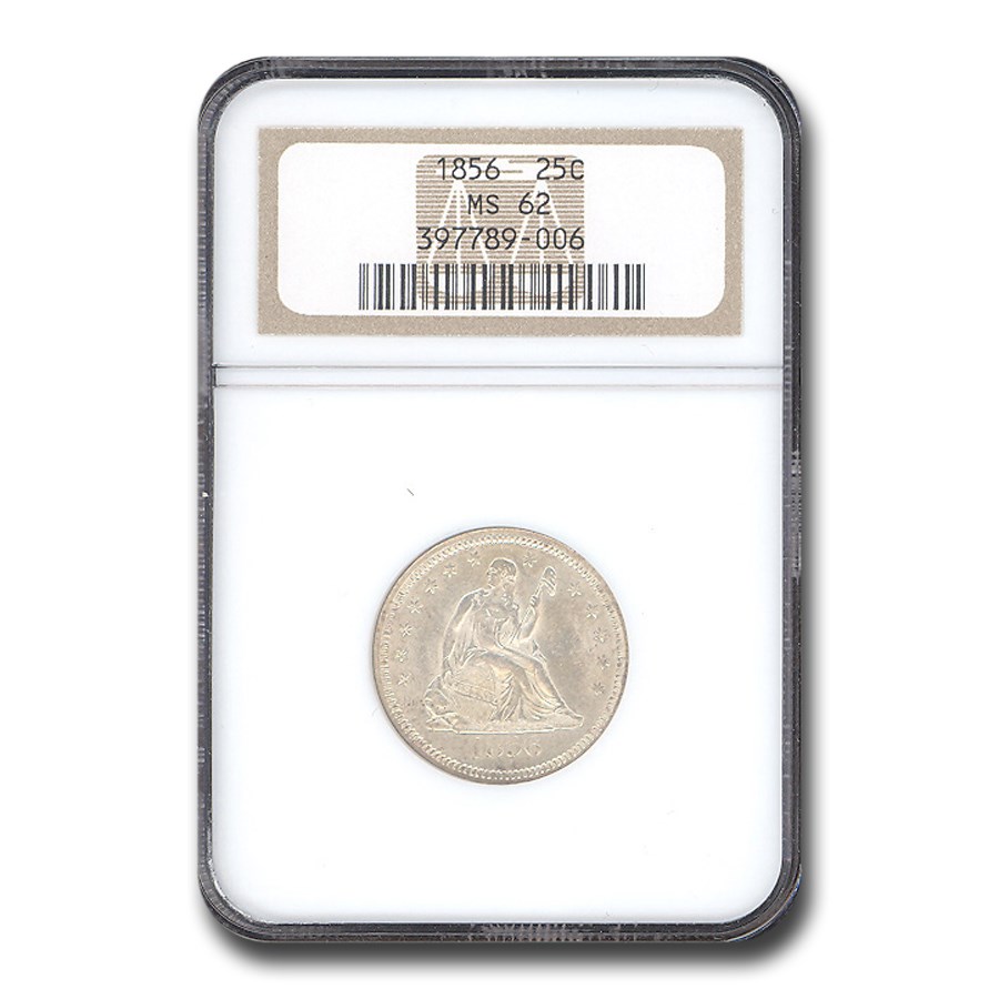 Buy 1856 Liberty Seated Quarter MS-62 NGC | APMEX