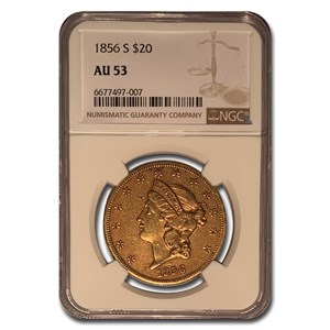 Buy 1856-S $20 Liberty Gold Double Eagle AU-53 NGC | APMEX