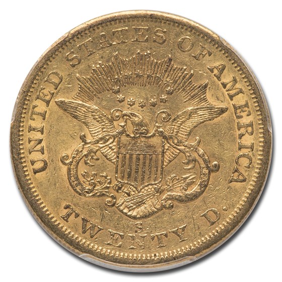Buy 1856-S $20 Liberty Gold Double Eagle AU-53 PCGS | APMEX