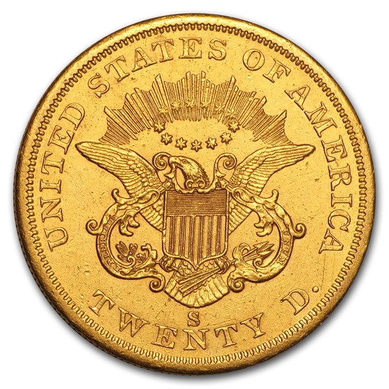 Buy 1856-S $20 Liberty Gold Double Eagle AU Details (Cleaned) | APMEX