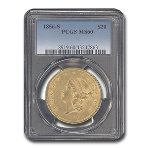 Buy 1856-S $20 Liberty Gold Double Eagle MS-60 PCGS | APMEX