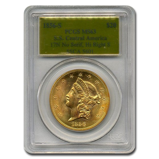 Buy 1856-S $20 Liberty Gold Double Eagle MS-63 PCGS | APMEX