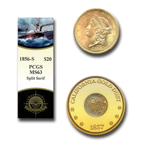 Buy 1856-S $20 Liberty Gold Double Eagle MS-63 PCGS | APMEX