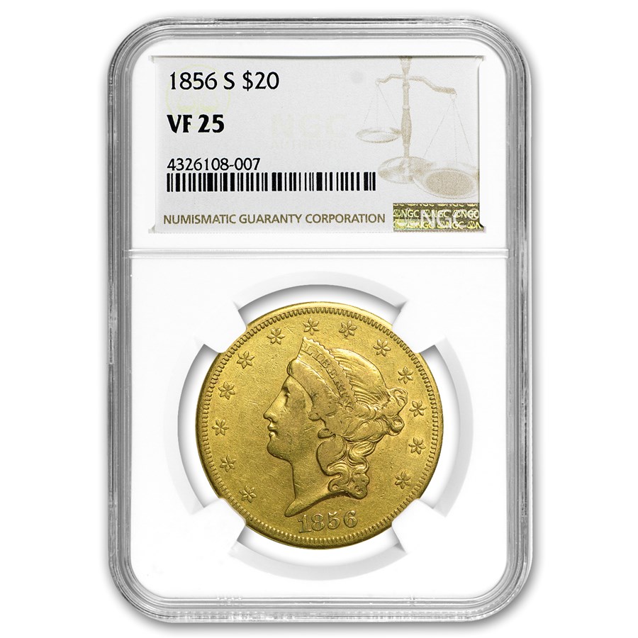 Buy 1856-S $20 Liberty Gold Double Eagle VF-25 NGC | APMEX