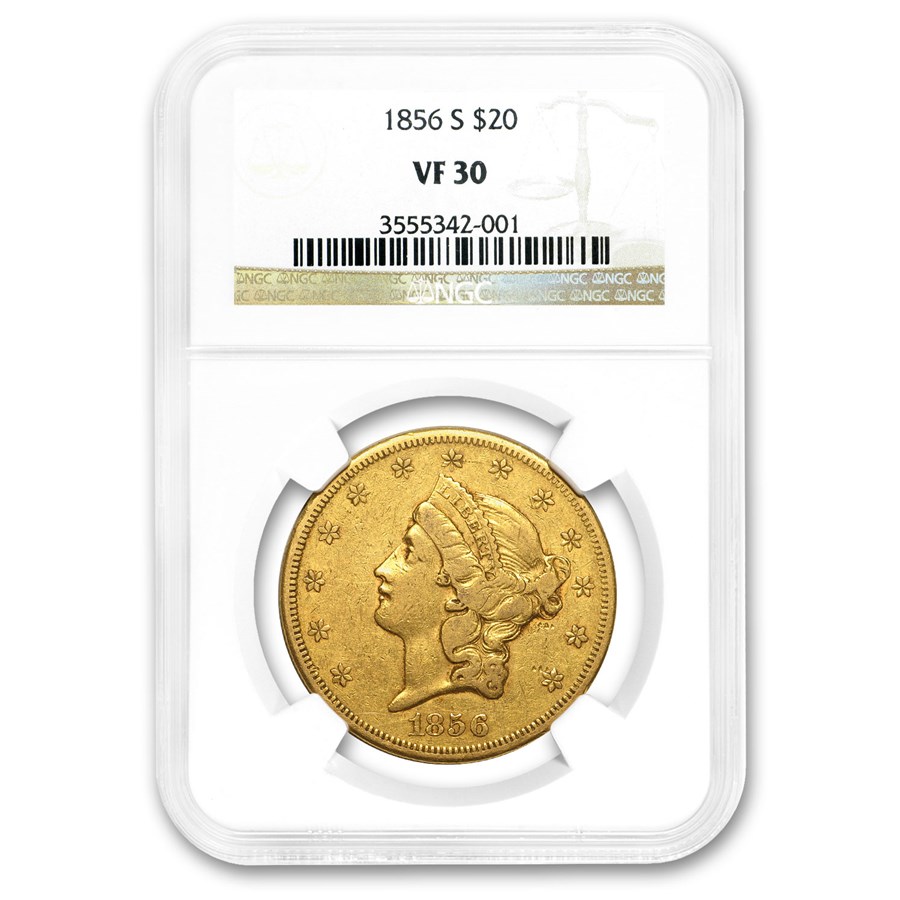Buy 1856-S $20 Liberty Gold Double Eagle VF-30 NGC | APMEX
